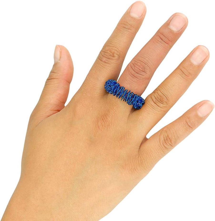 Vosarea Fidget Ring Set - 10 Spiked Acupressure Finger Rings for ...