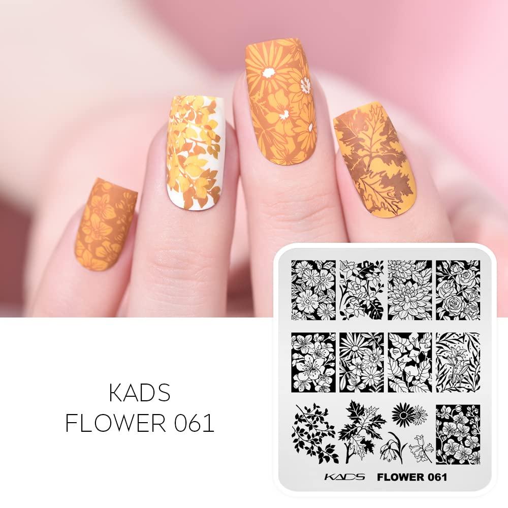 KADS Nail Stamping Plate Set - French Summer Flower Flamingo Rose ...