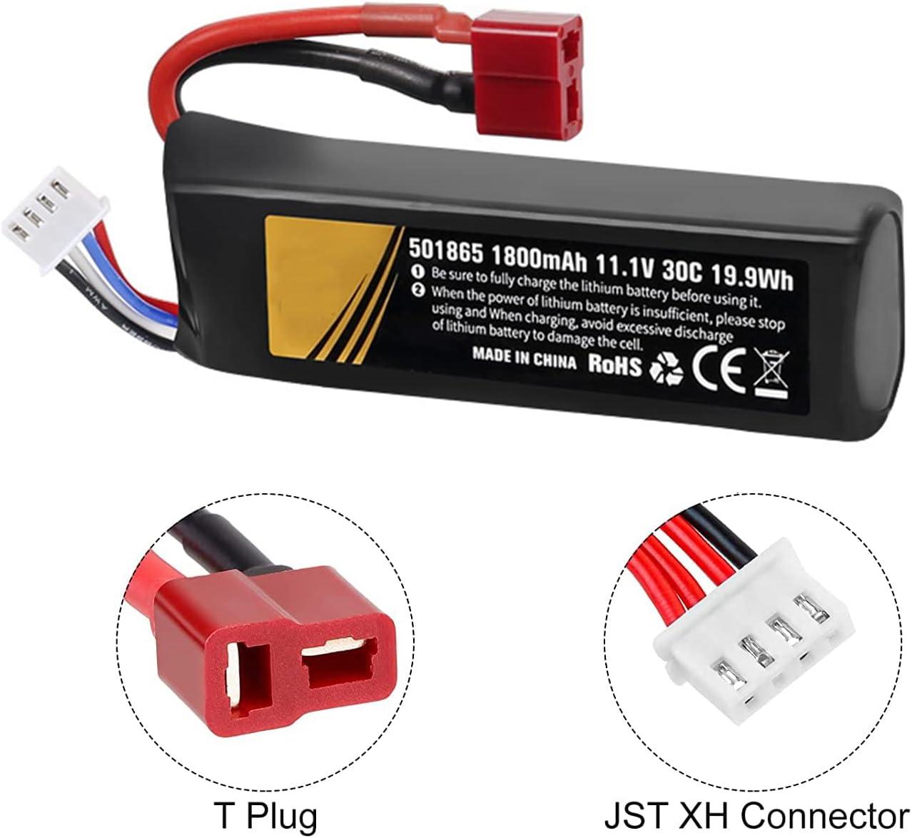 11.1v Lipo Battery Airsoft Batteries 30C 1800mAh 3S Rechargeable ...