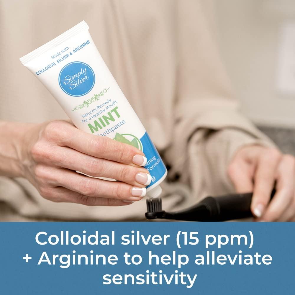 Simply Silver Mint Toothpaste - Natural Colloidal Silver, Fluoride-Free ...