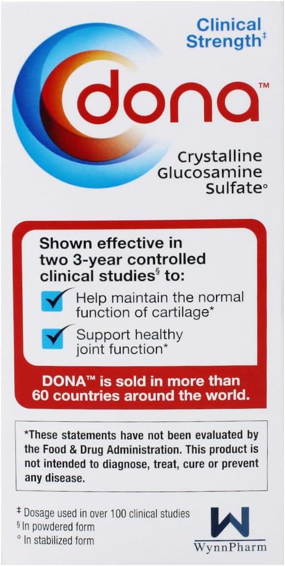 DONA Crystalline Glucosamine Sulfate 60 Caplets (2 Pack) - Joint ...