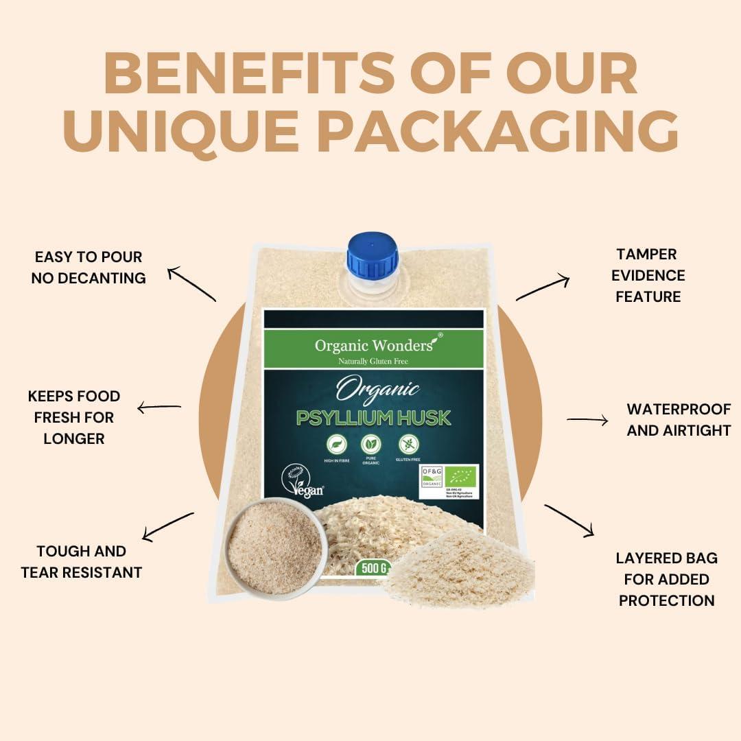 Organic Psyllium Husk Powder (250g) | Premium | 99% Purity | 50 ...