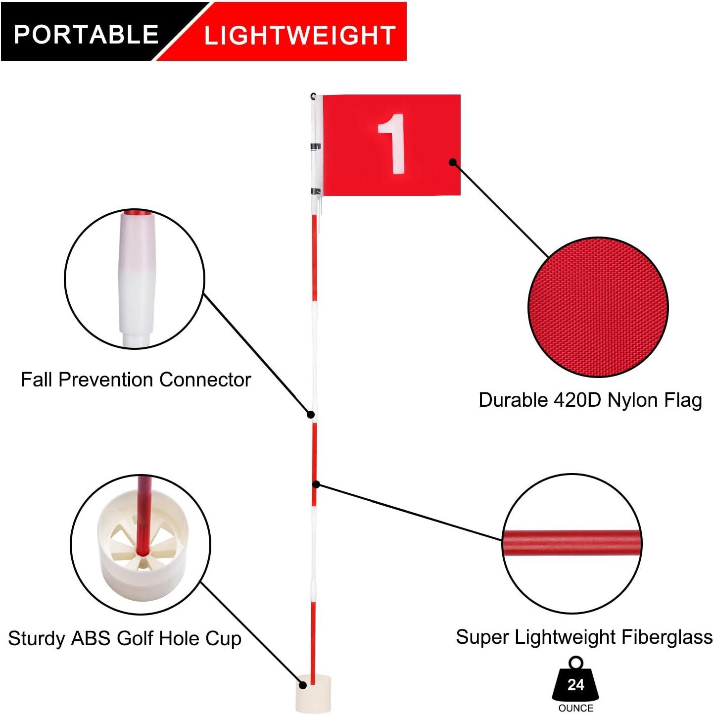 DURARANGE Putting Green Flags - 7-Foot Height, Portable Design for Golf ...