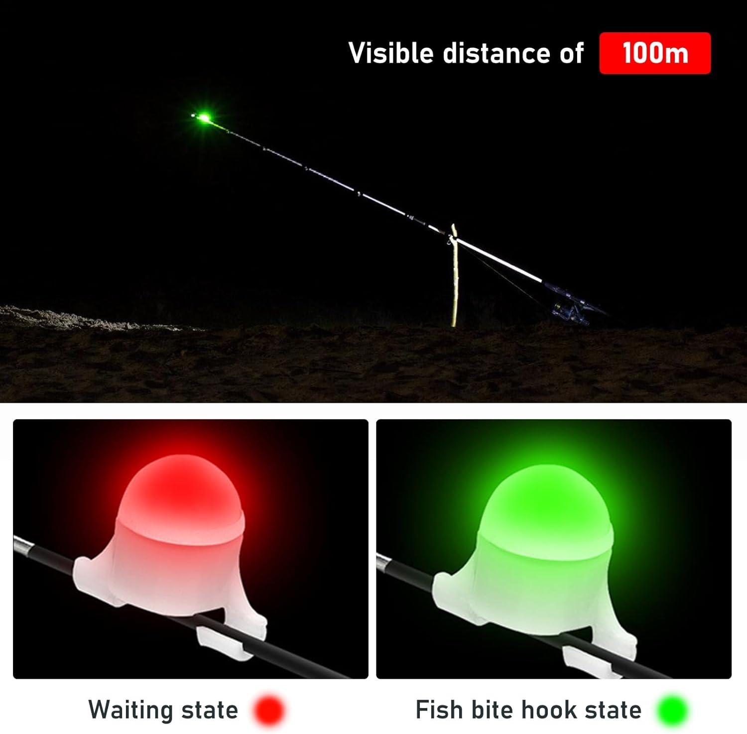 10 PCs LED Electronic Bite Indicator for Fishing | Night Light Alarm ...