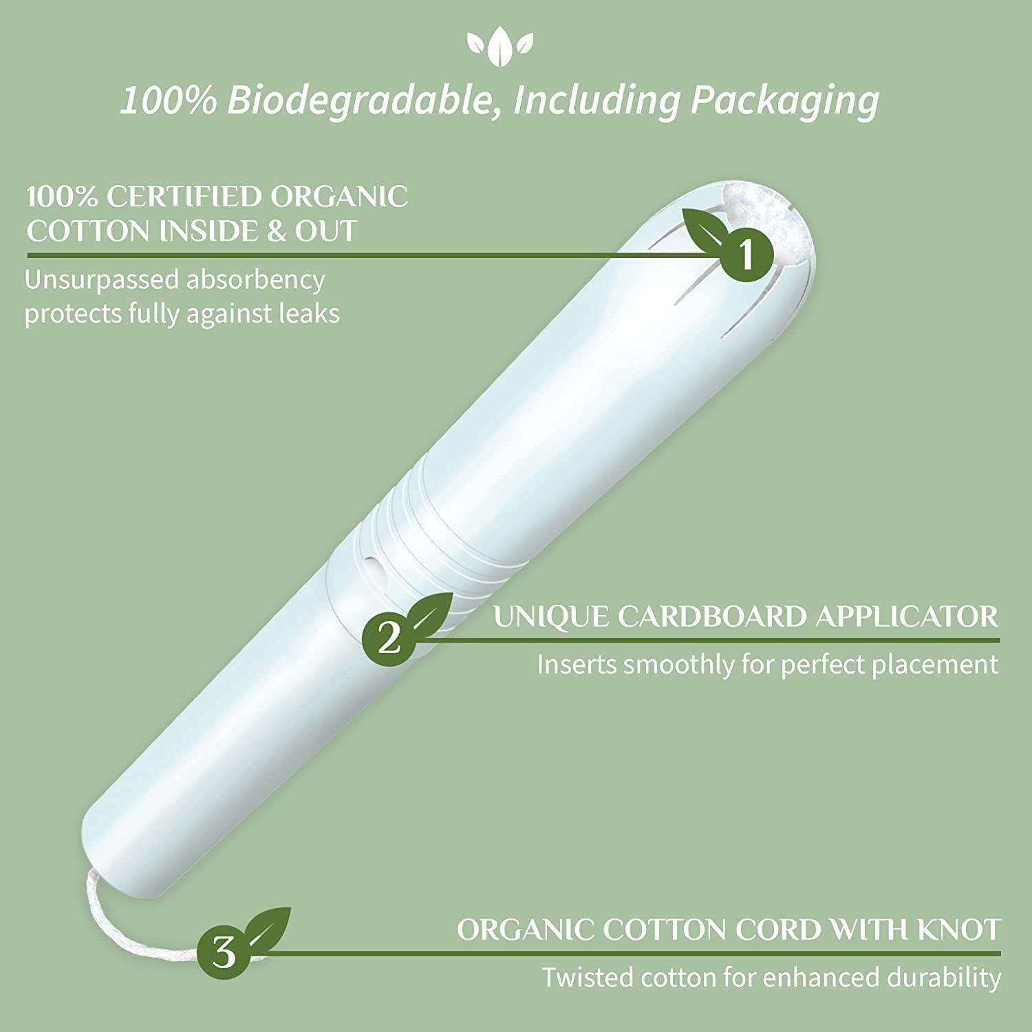 Organyc 100% Certified Organic Cotton Tampons - Regular 16 Count (Pack ...