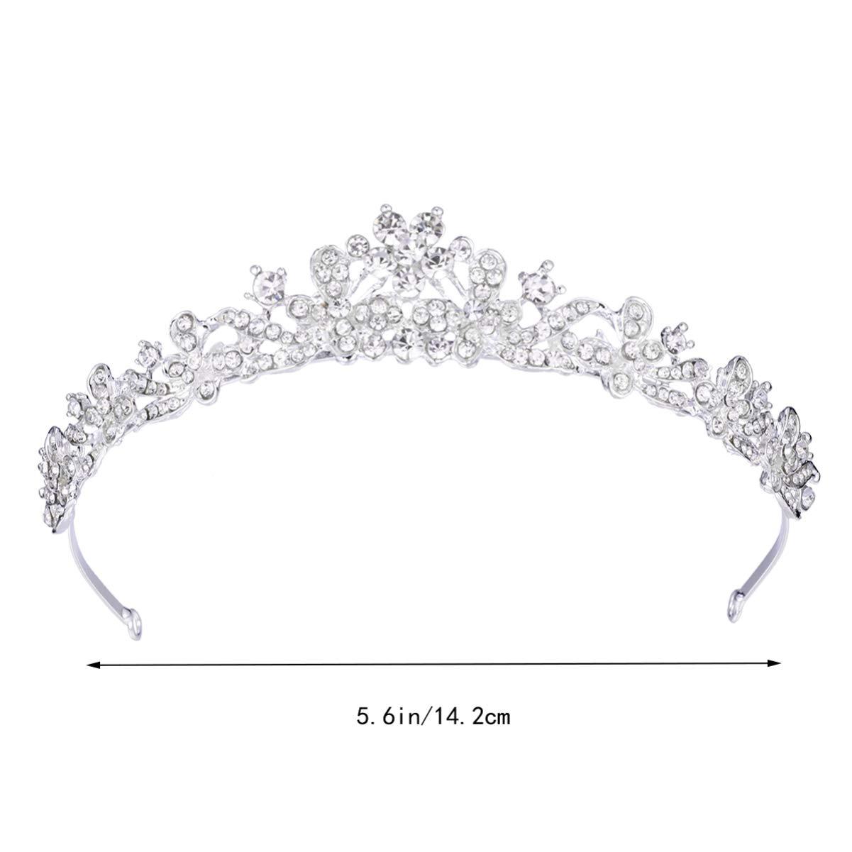 Exceart Luxury Rhinestone Flower Strass Crown Tiara | Bridal Diadem for ...