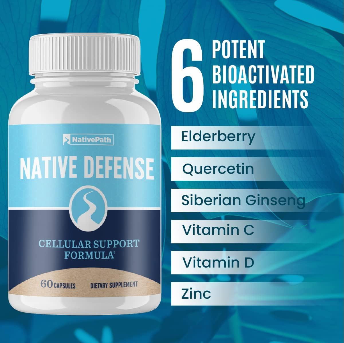 NativePath Native Defense - All-Natural Immune Support & Collagen Booster with Elderberry ...