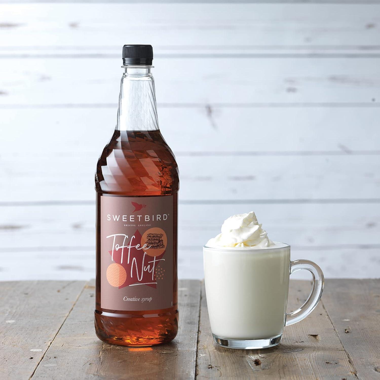 Sweetbird Toffee Nut Syrup (1 Litre) - Vegan-Friendly Delicious Toffee ...