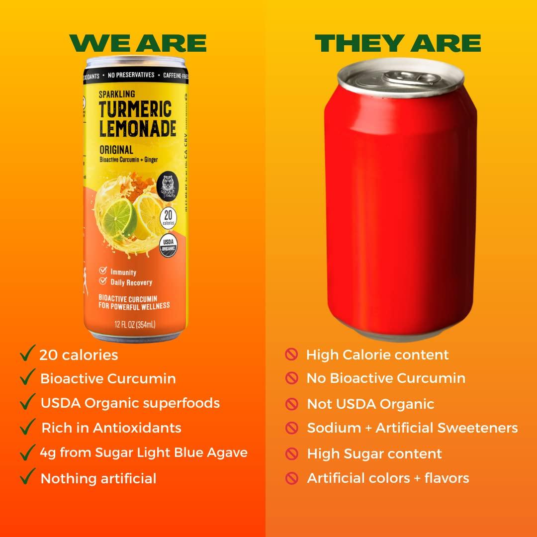 Golden Tiger Organic Sparkling Turmeric Lemonade - Original | Bio ...