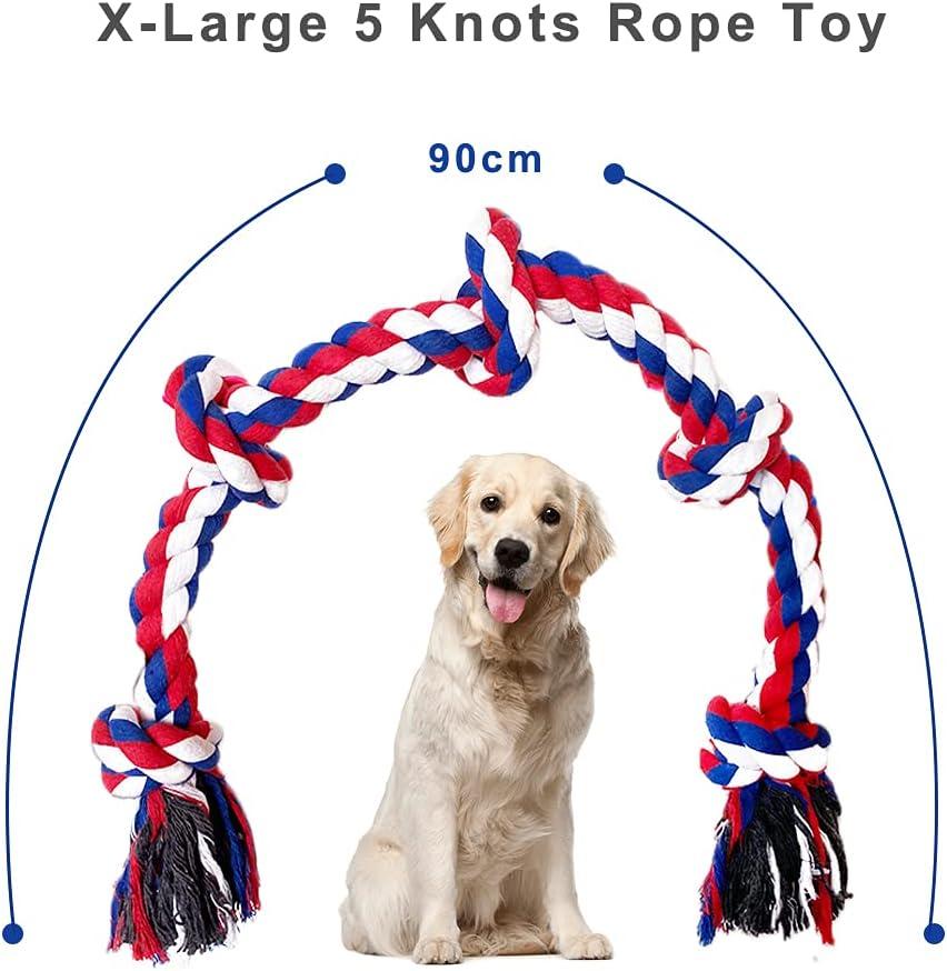 YAUNGEL 95cm XXL Dog Rope Toy | Heavy Duty Interactive Toy for ...