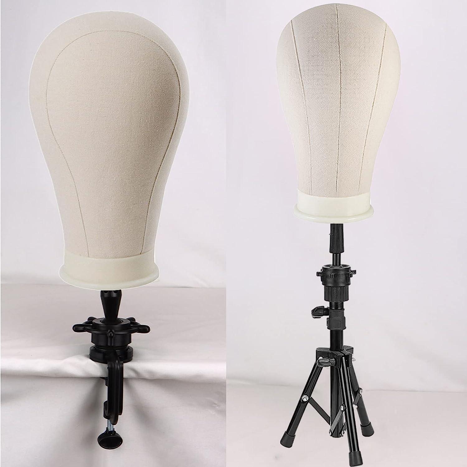 LUNGCYX 23 Inch Wig Head Stand Tripod Set for Wigs Making Display ...