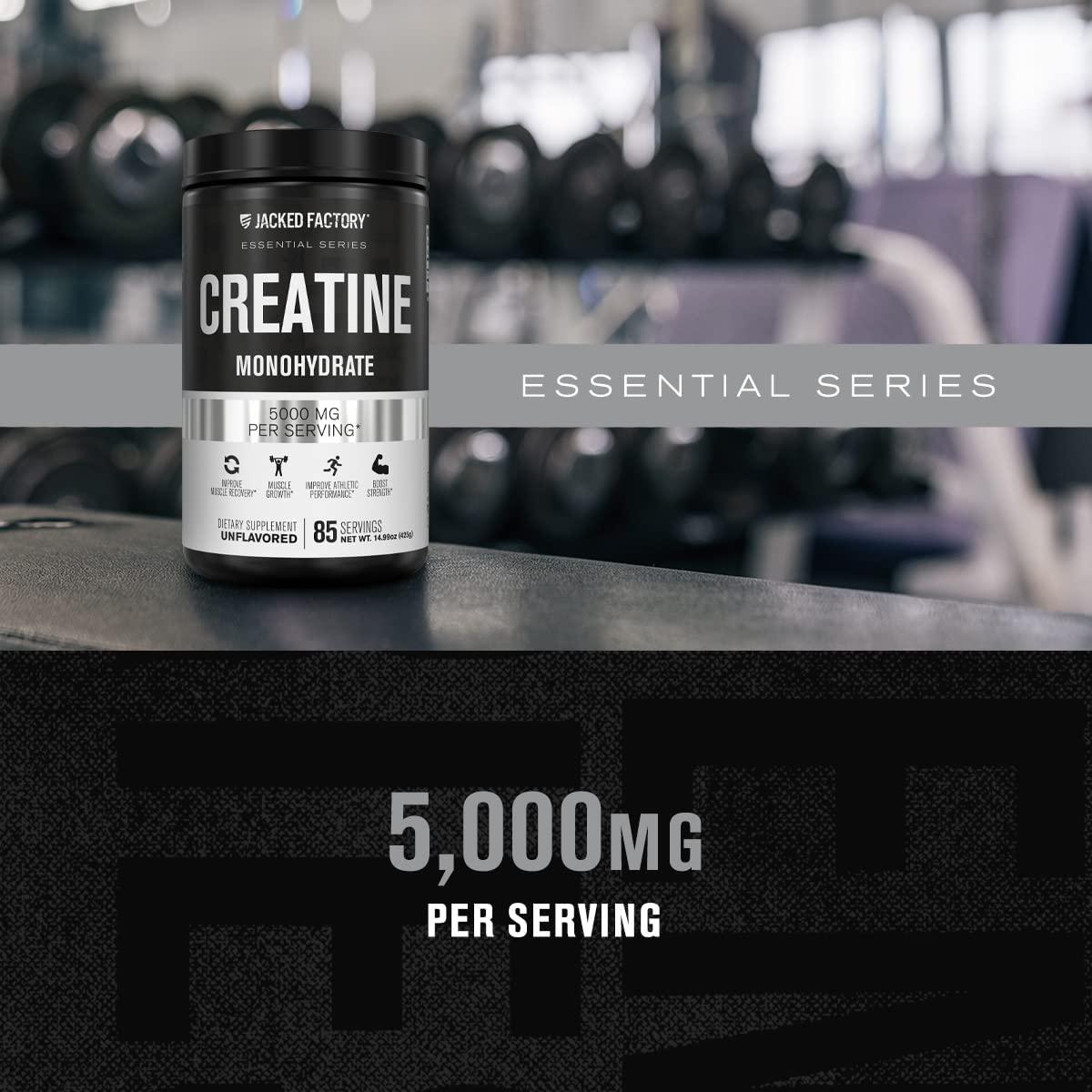 Premium Creatine Monohydrate Powder - 5g, 85 Servings | Boost Muscle ...