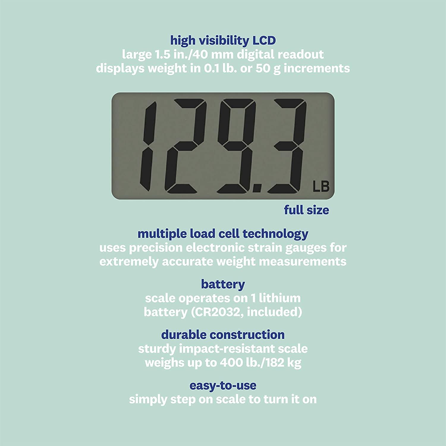 Weight Watchers by Conair Digital Glass Bathroom Scale 400 Lbs ...