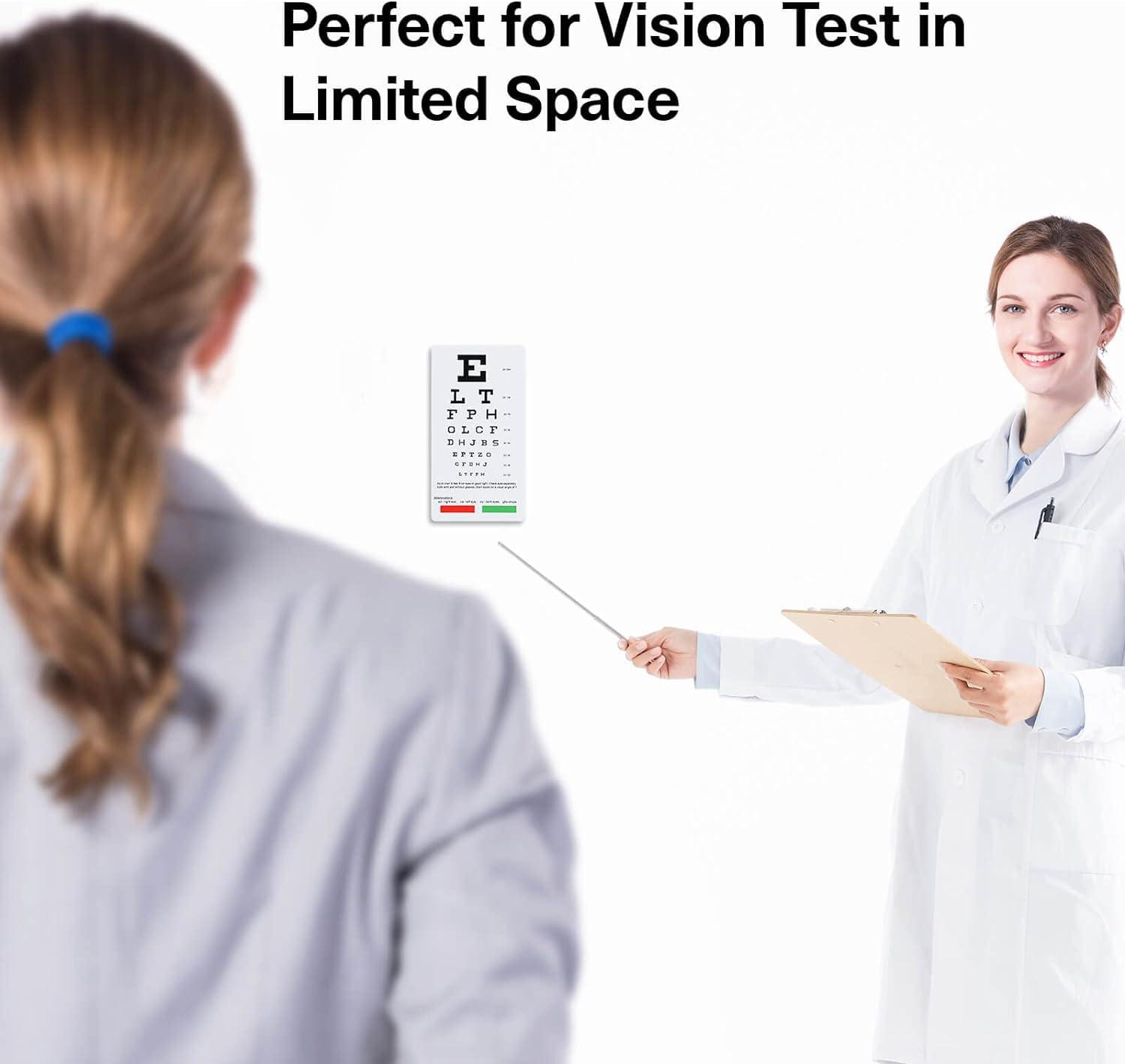 NOYOC 2 Pack Pocket Eye Chart - 6ft Snellen & Rosenbaum Plastic Eye ...