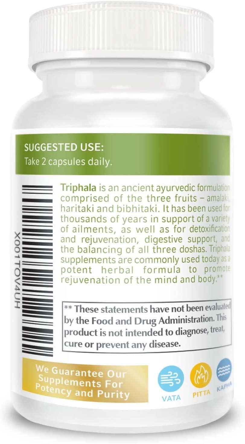 Jiva Botanicals Triphala Capsules - Blend of Haritaki, Amalaki, Bhibhitaki - 60 Capsules | Buy ...