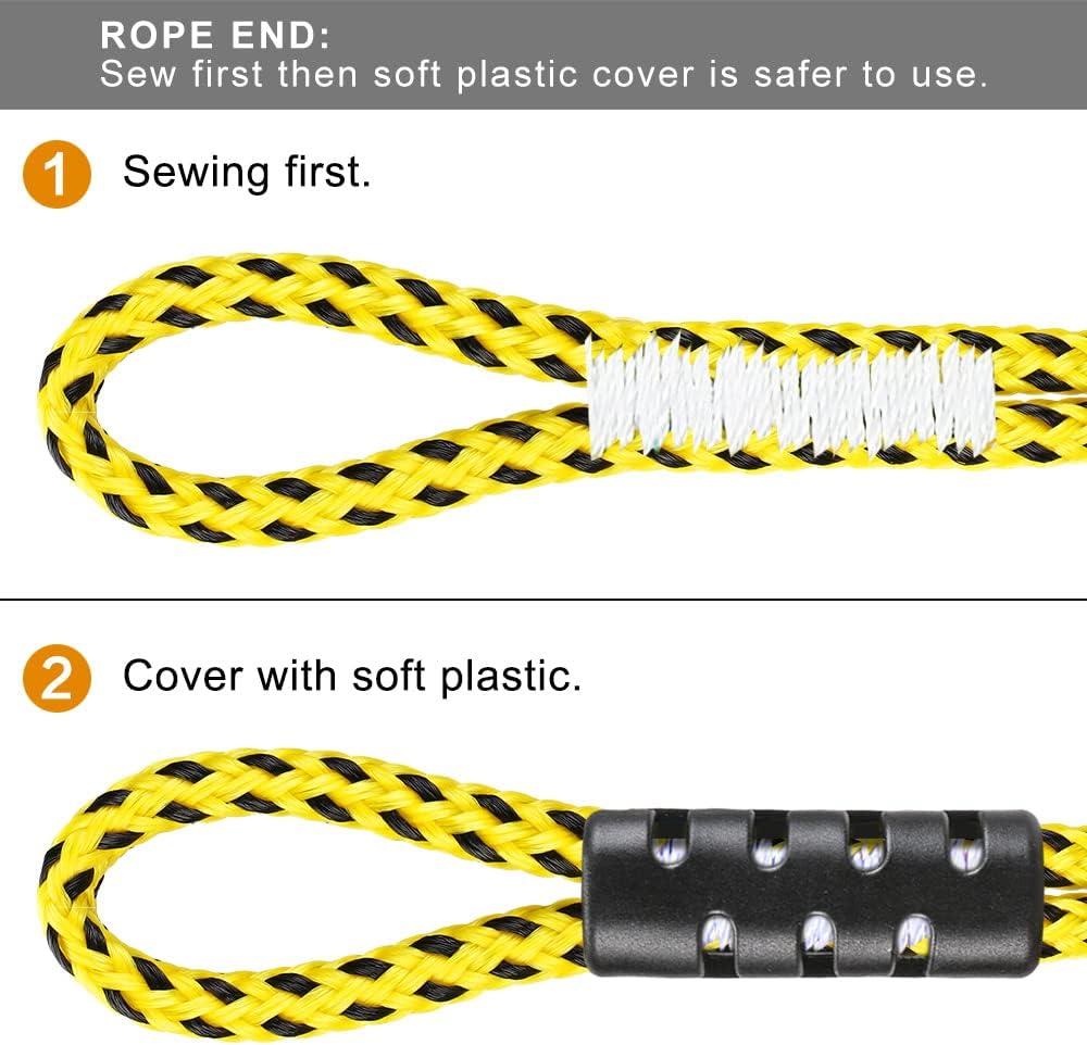 SELEWARE Water Ski Rope with Soft Rubber Handle and 2 Floats - 75 ft 2 ...