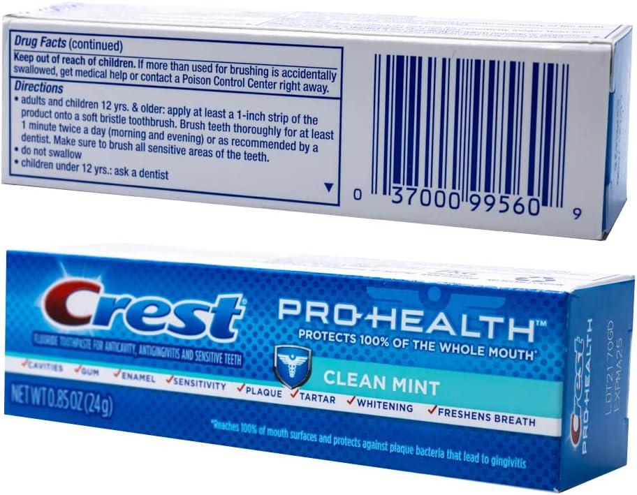 Crest Pro-Health Clean Mint Toothpaste 0.85 oz (24g) - 4 Pack | Buy Now ...