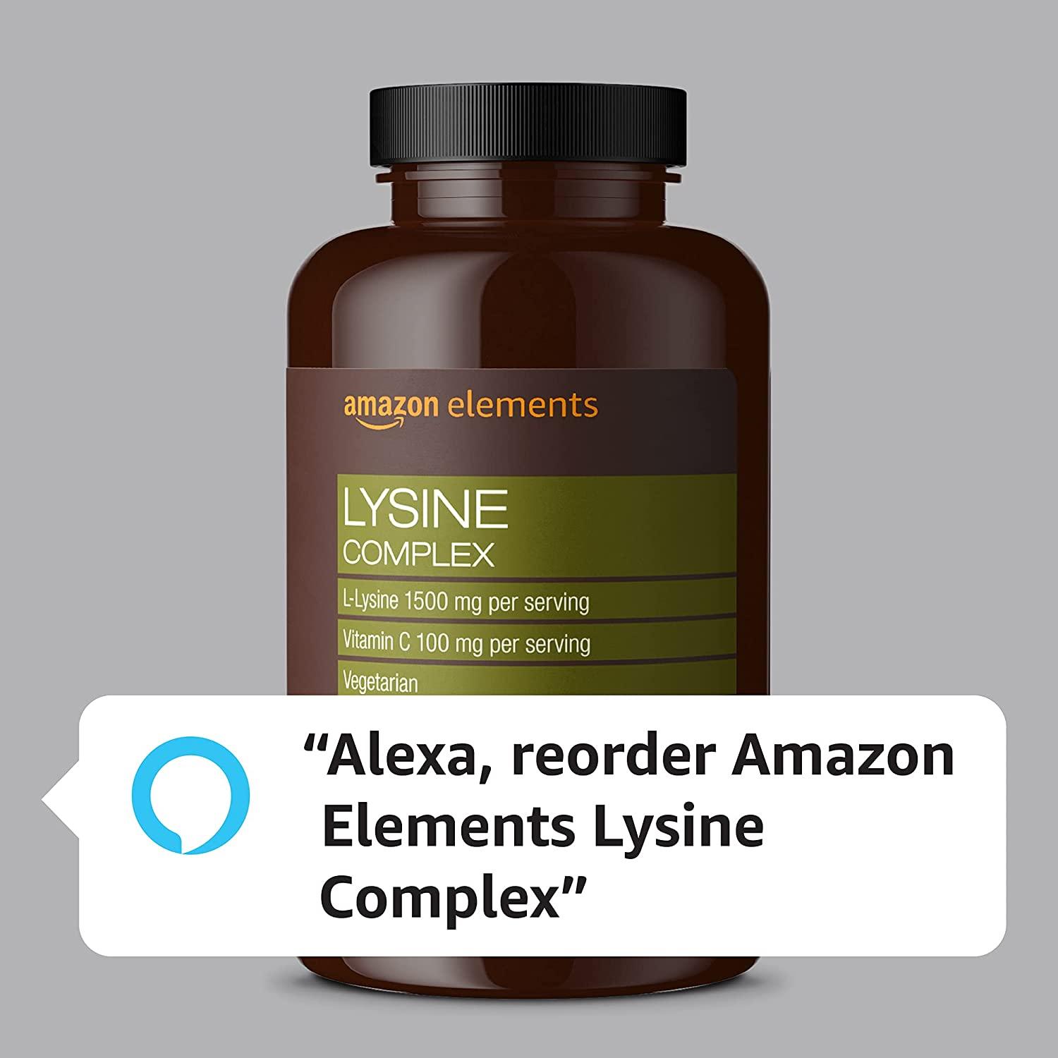 Amazon Elements Lysine Complex with Vitamin C - 195 Tablets, Supports ...