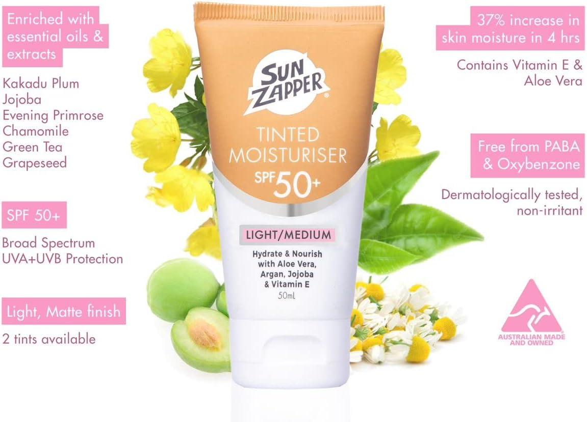 Sun Zapper SPF 50 Tinted Moisturizer for Face - Australian BB Cream Medium/Dark 50ml | Buy Now ...