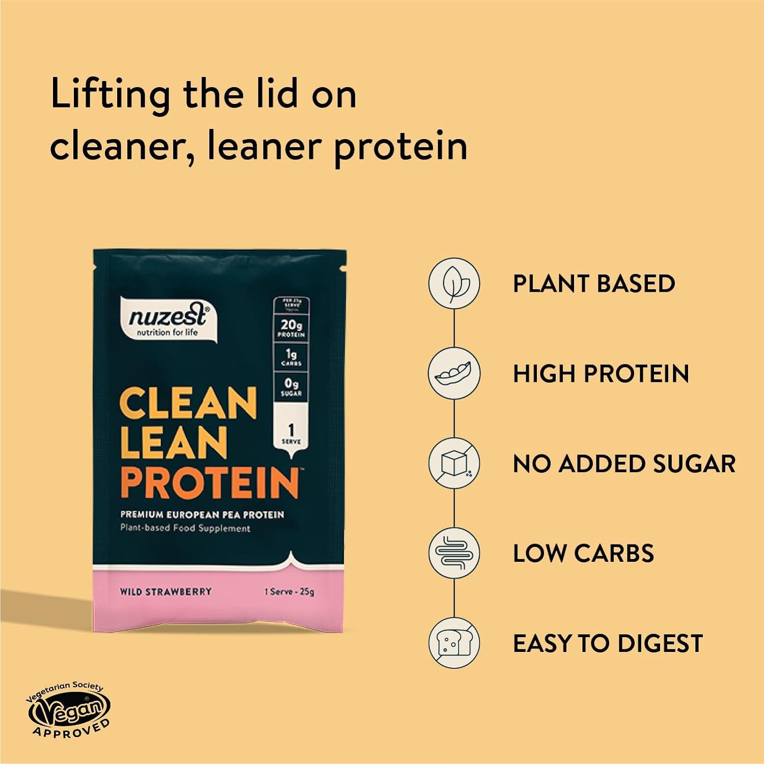 Nuzest Clean Lean Protein Wild Strawberry 25g Sachet - Vegan Plant ...