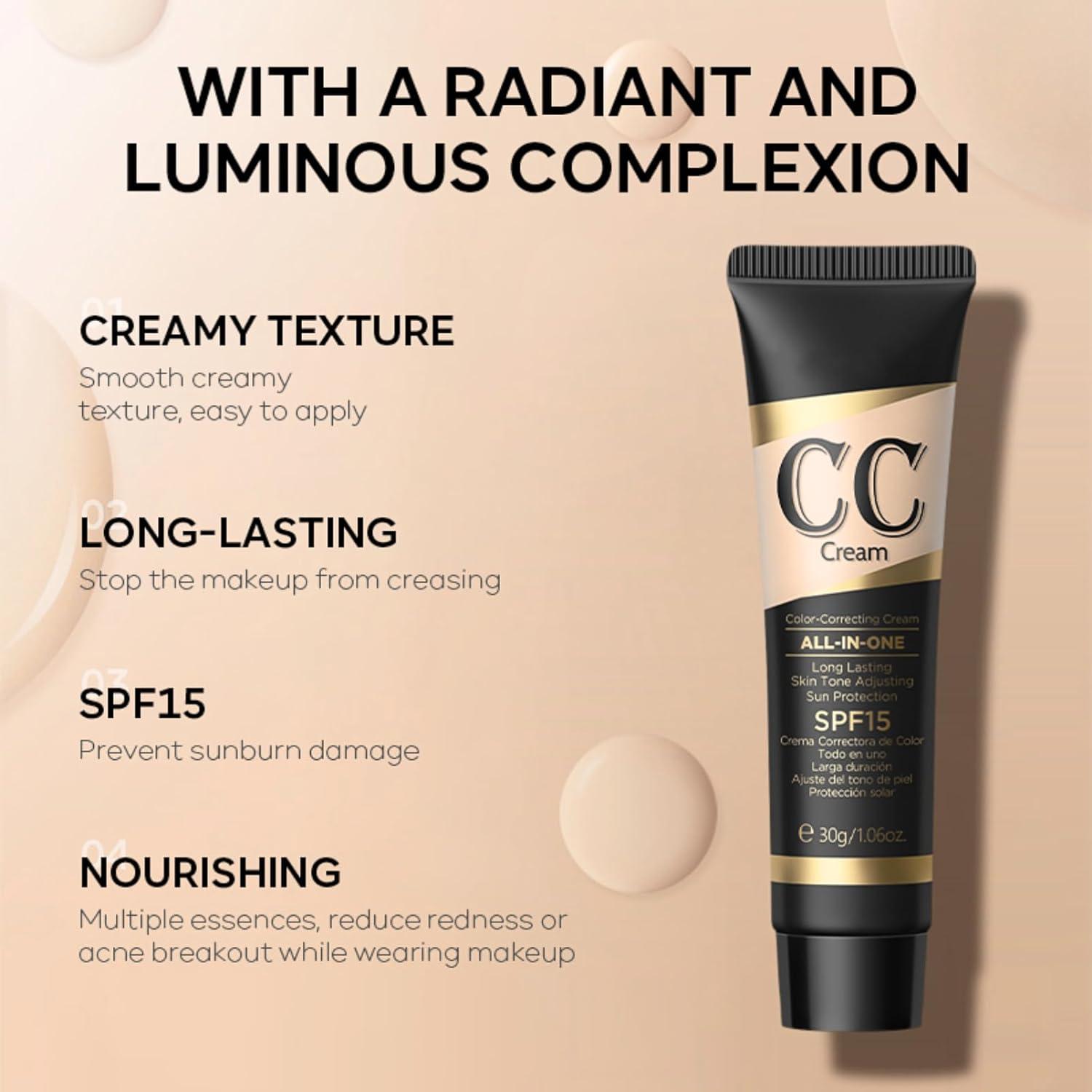 CC Cream Color Correction Cream with SPF 15+ All-In-One Full Coverage ...