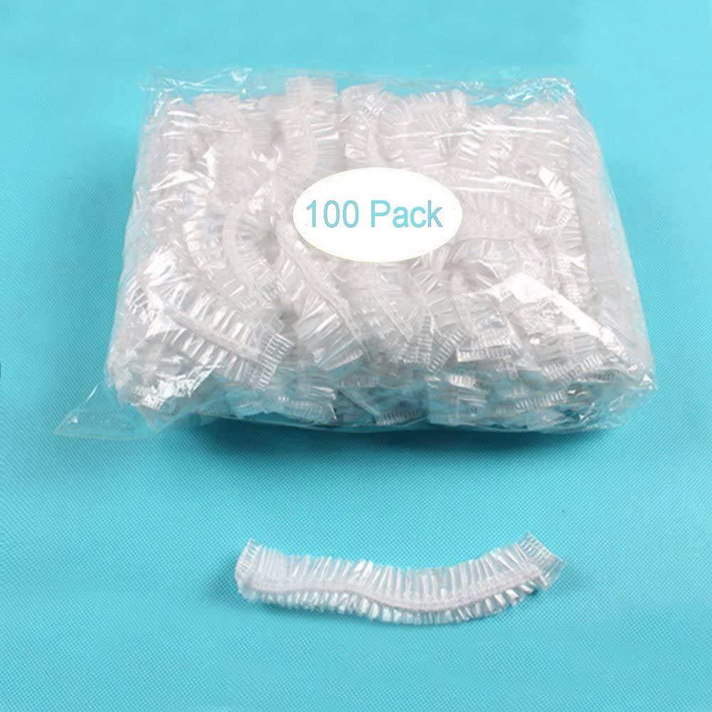 100 Disposable Waterproof Shower Hoods | Hair Protection for Salon Spa ...