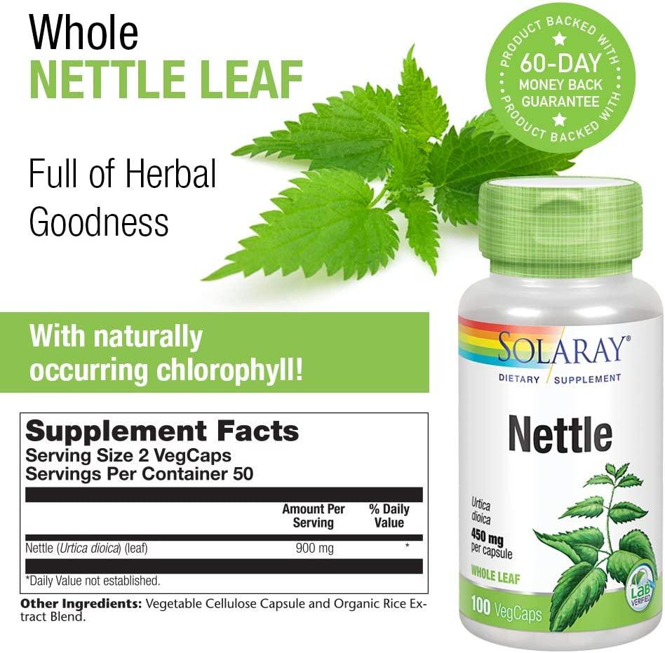 Solaray Nettle Leaf 300mg Capsules for Kidney, Urinary & Prostate ...