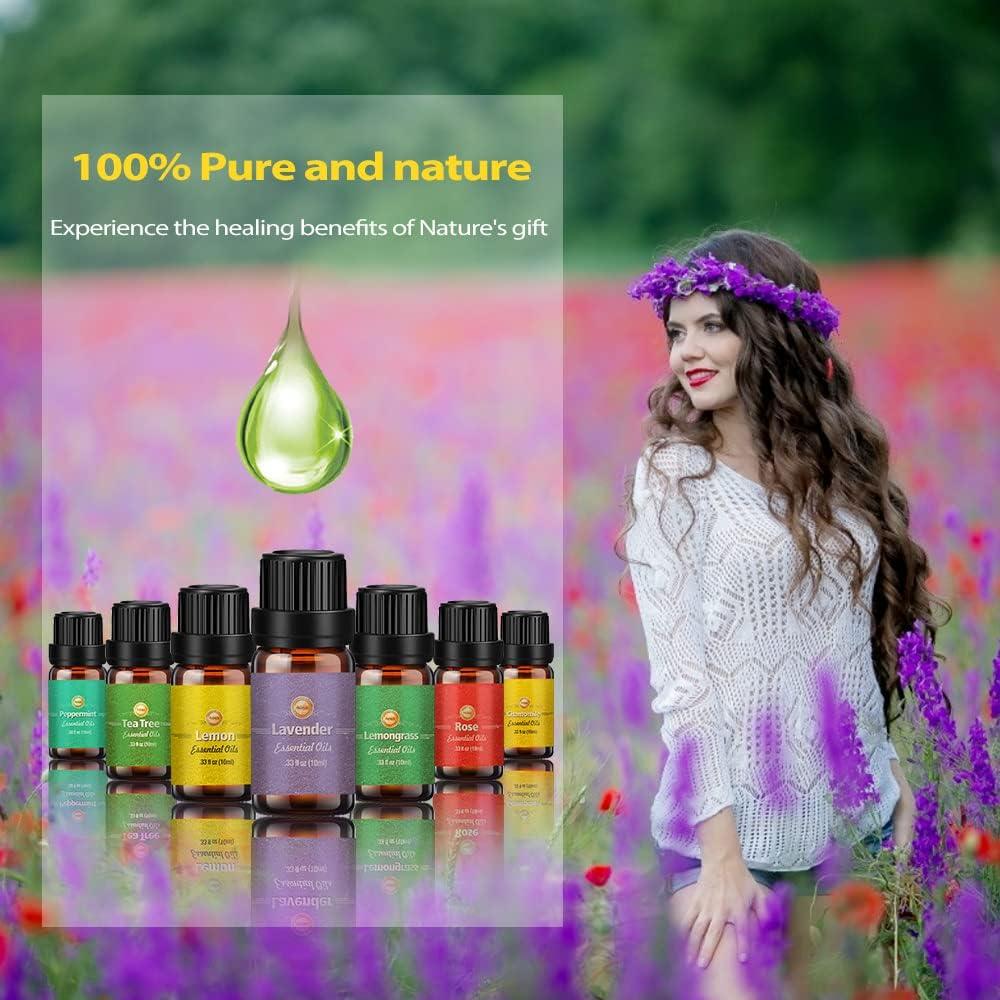 Home Diffuser Oil Set - 18x10mL Tea Tree, Lavender, Eucalyptus, and ...