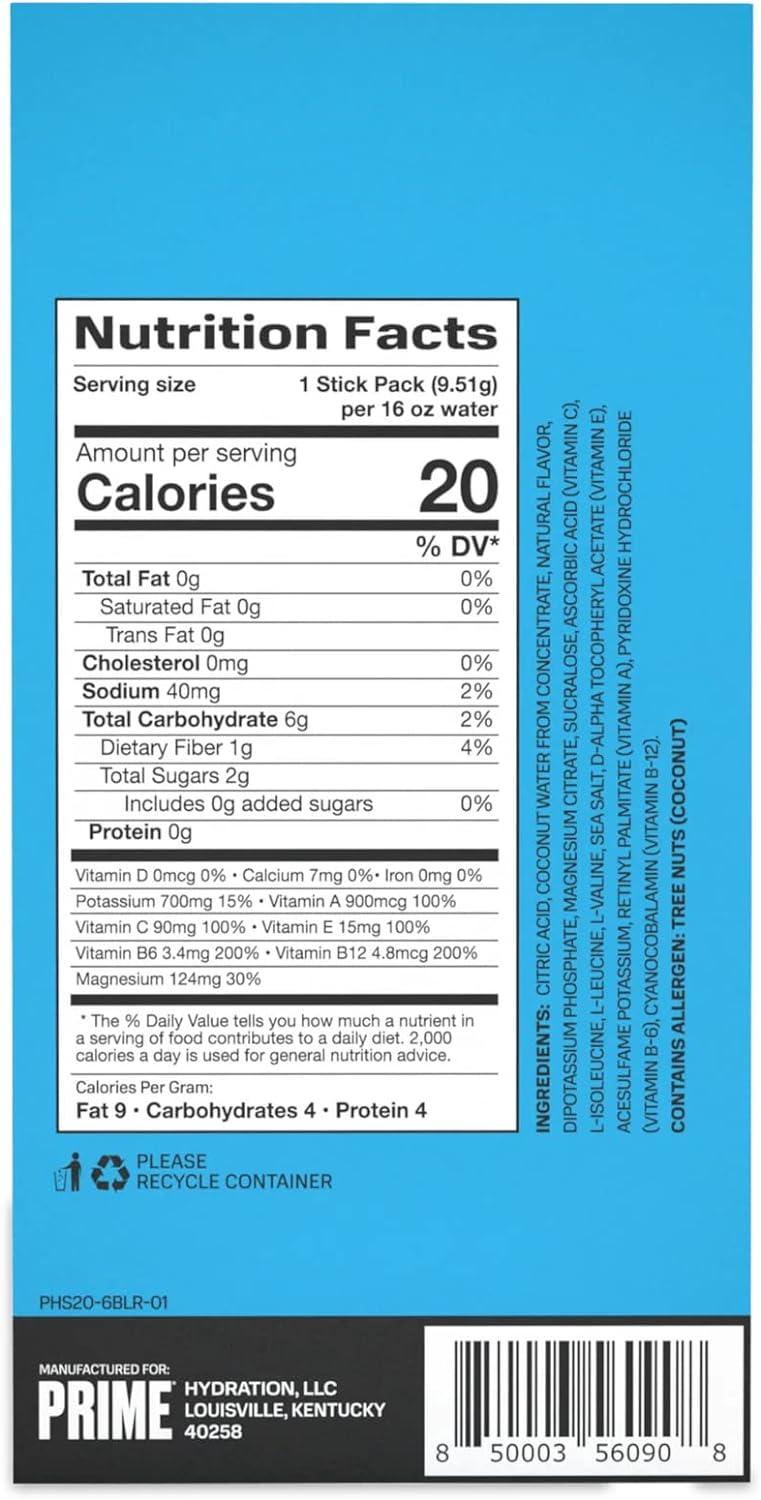 Prime Hydration+ Sticks Blue Raspberry - 6 Pack | Buy Now with Express ...