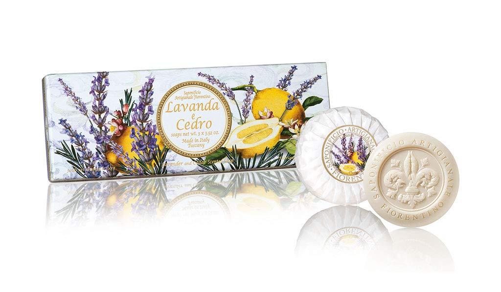 Handmade Italian Lavender & Cedar Soap - Pack of 3 (100g Each ...