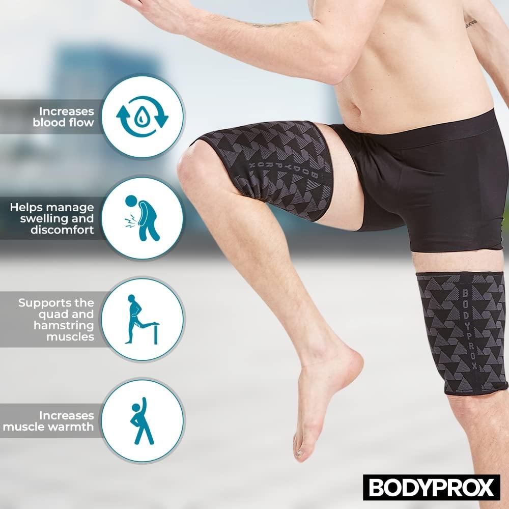 Bodyprox Thigh Compression Sleeve (1 Pair) - Adjustable Hamstring ...