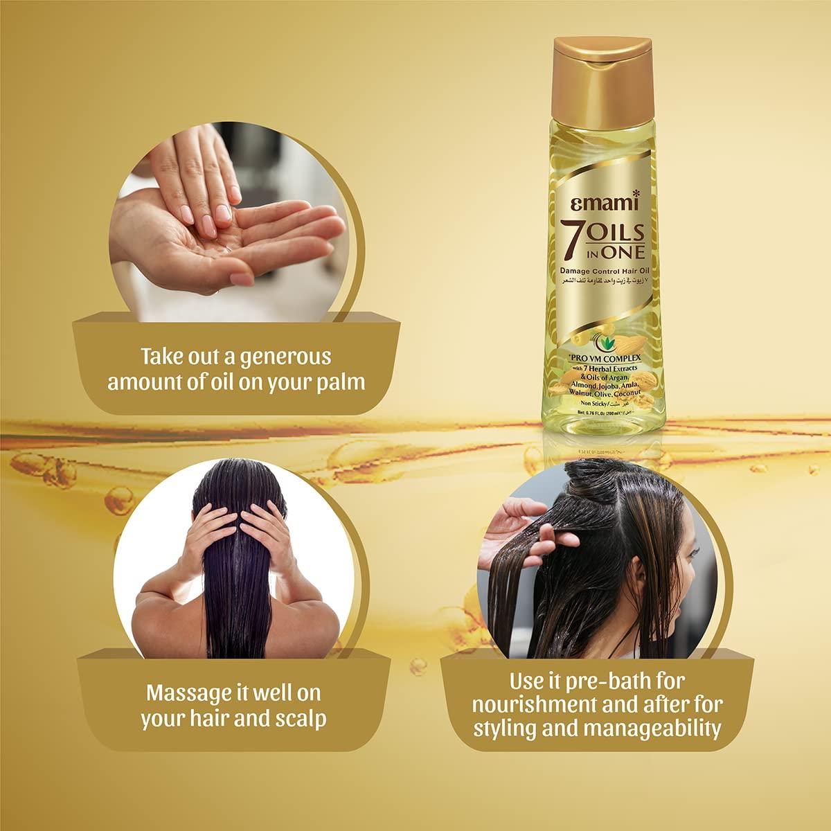 Emami 7 Oils in One Non-Sticky Hair Oil - 200ml | Nourishing Hair Care ...