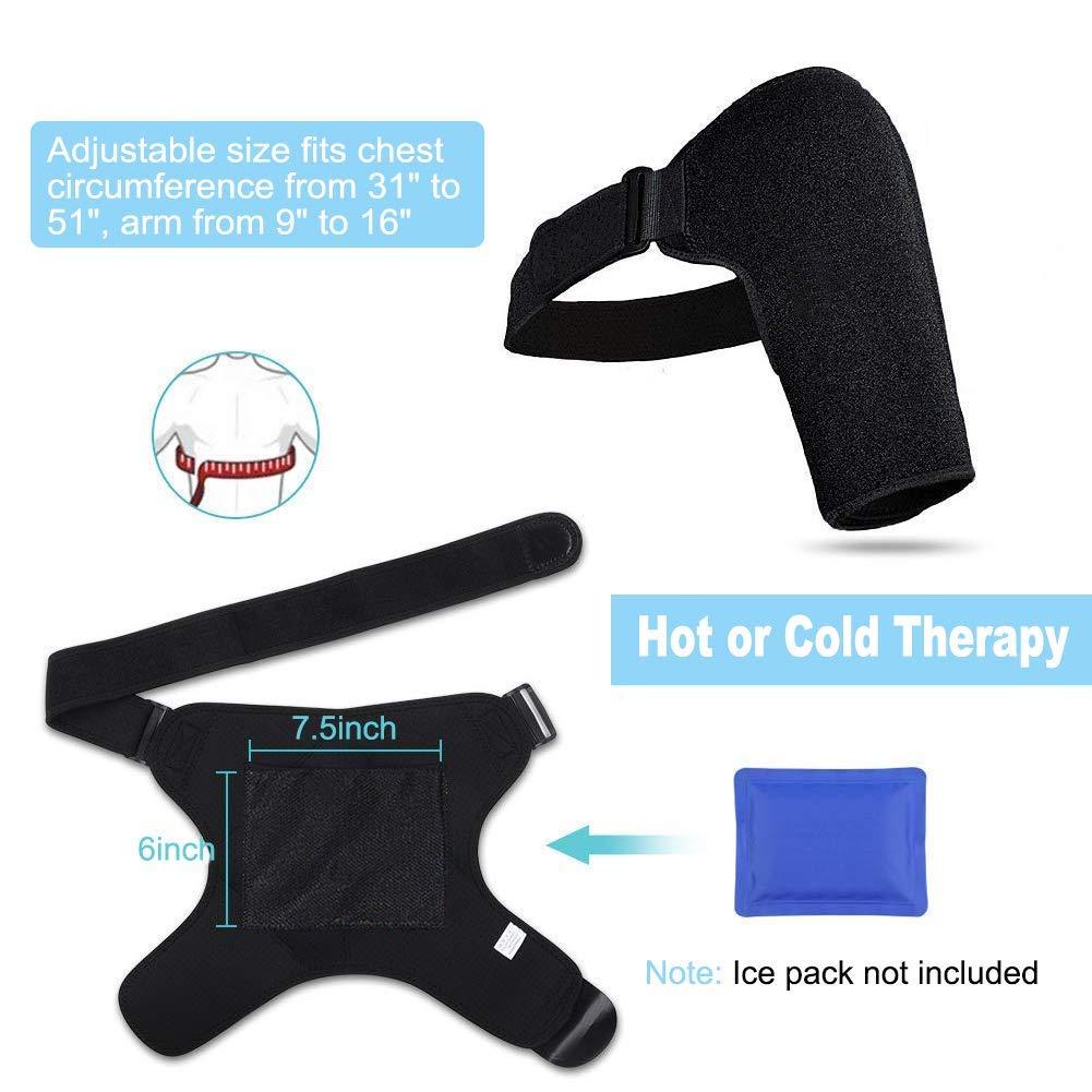 Shoulder Brace for Men & Women - Adjustable Compression Wrap for ...
