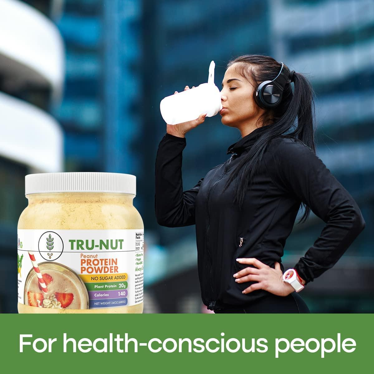 Tru-Nut Plant Based Peanut Butter Protein Powder - Vegan, Non Dairy ...