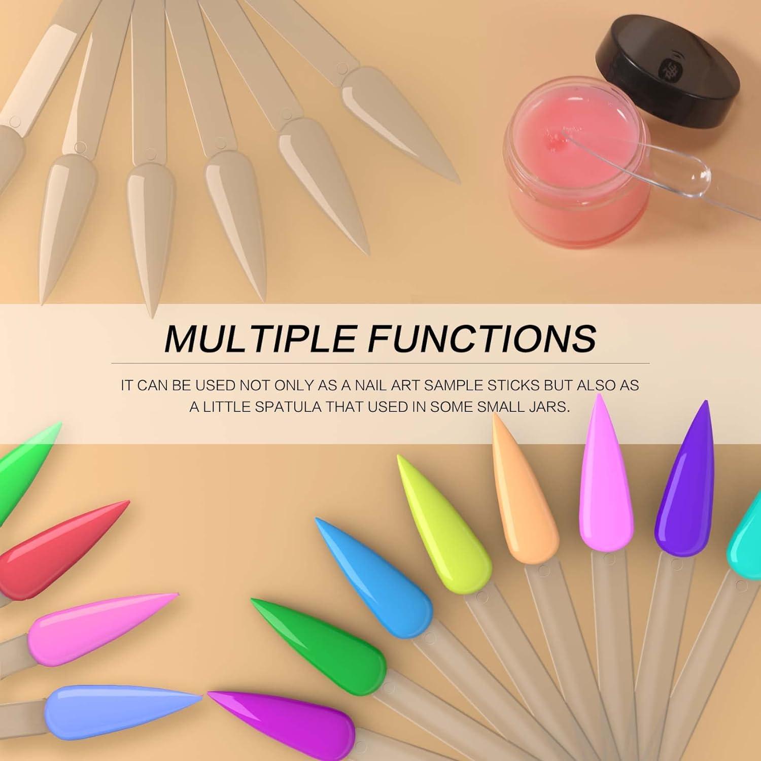 50pc Clear Fan-shaped Nail Art Swatches Sticks for Practice and Display ...