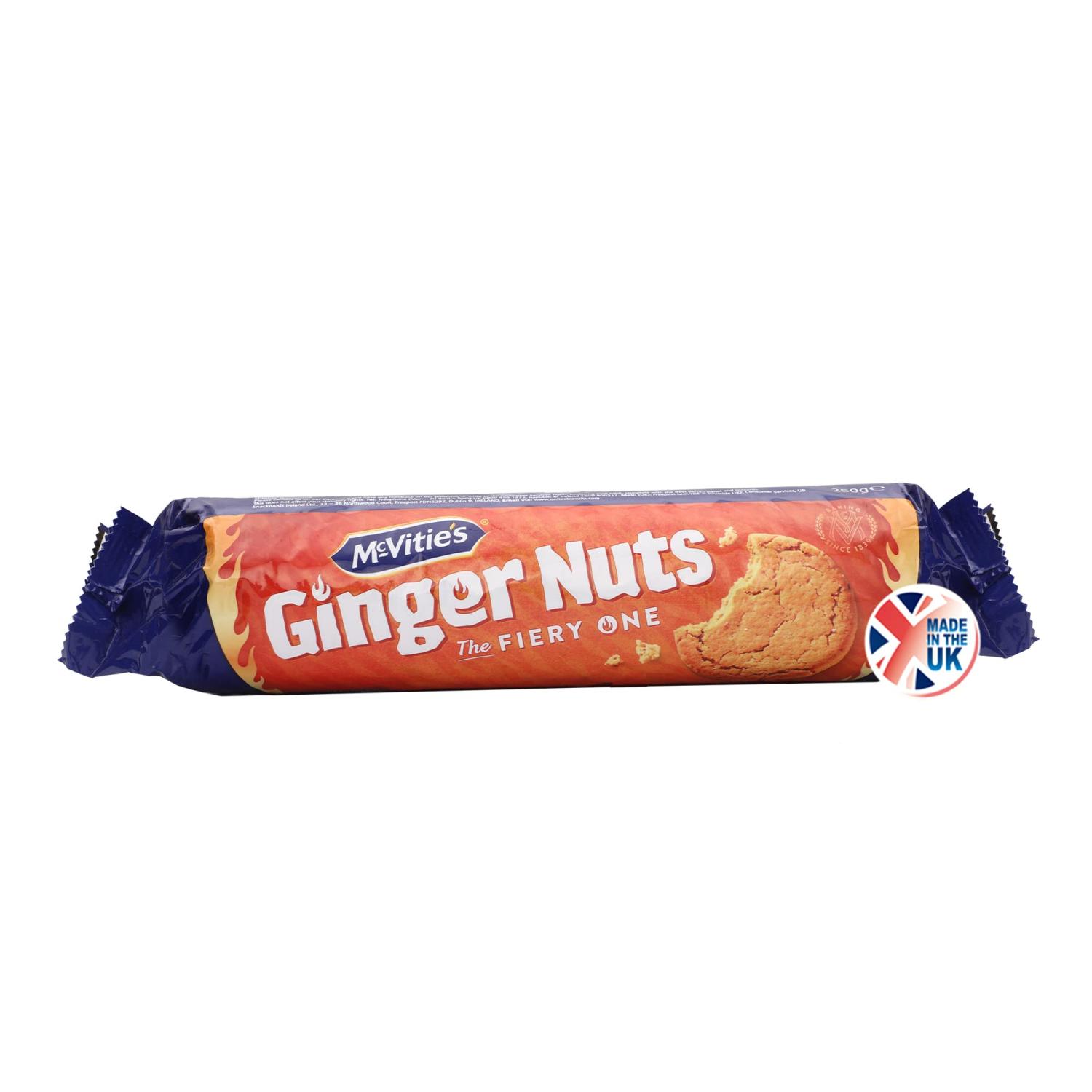 McVities Ginger Nuts 250g - Irresistible Ginger Biscuits for Snacking ...