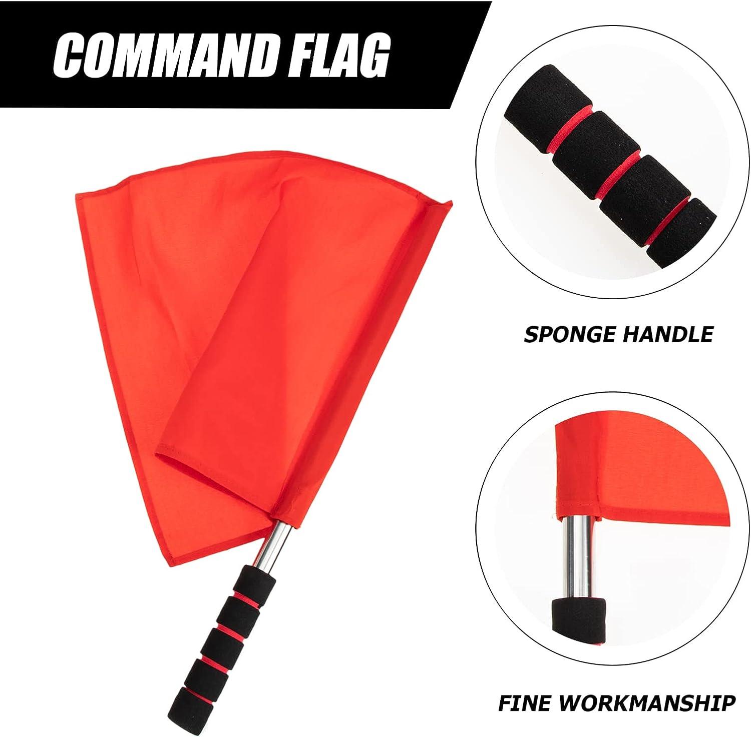 Yardwe Referee Flag 4PCS - Metal Pole Red Training Flags for Soccer Volleyball Football ...
