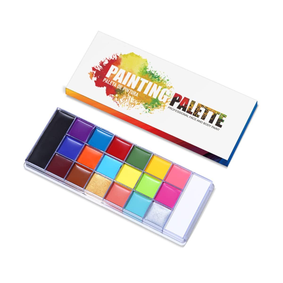 Professional Face & Body Painting Set - 20 Colors & 10 Brushes for ...