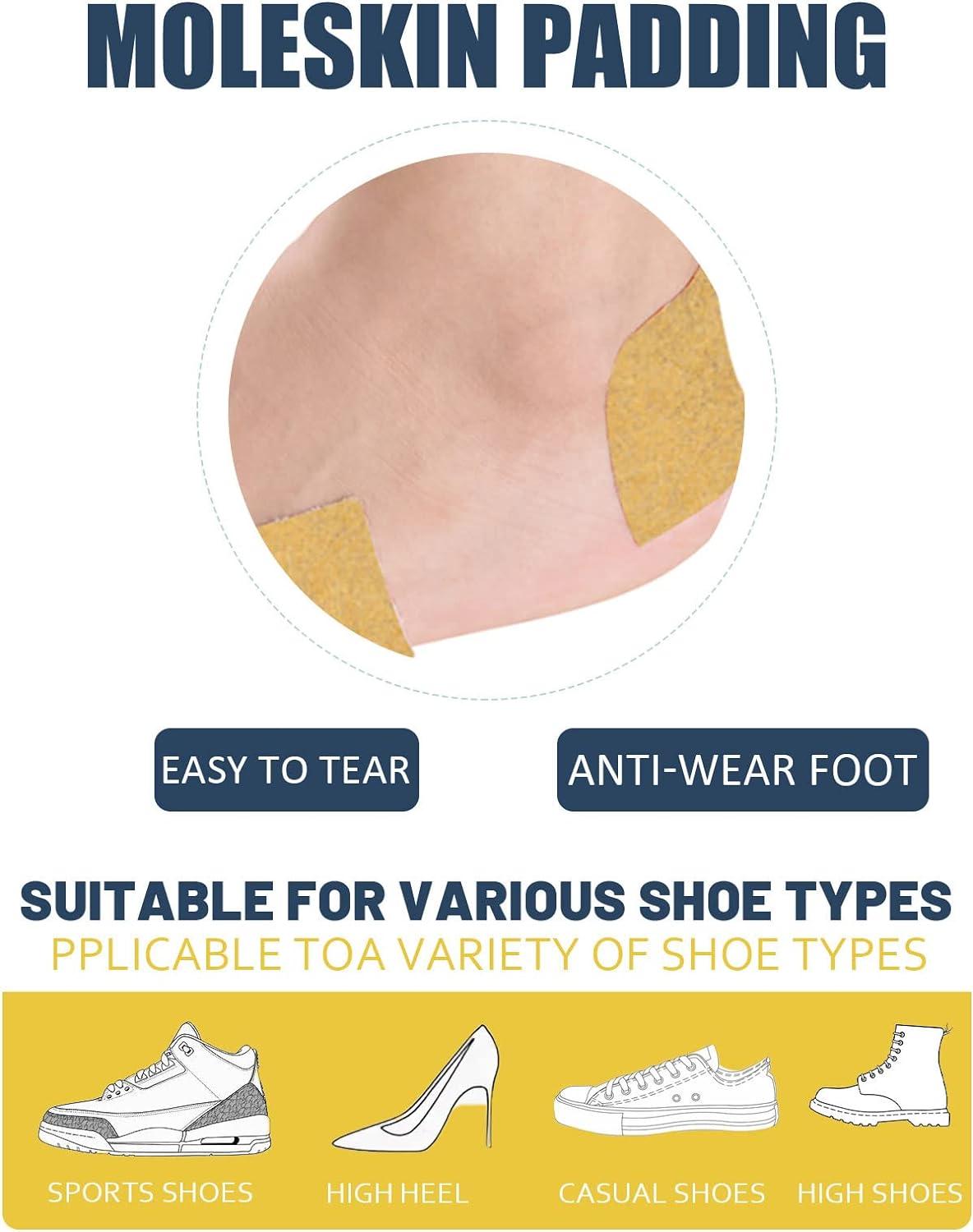 Moleskin Padding for Feet - 10 Pack with Adhesive Backing - Reduce ...