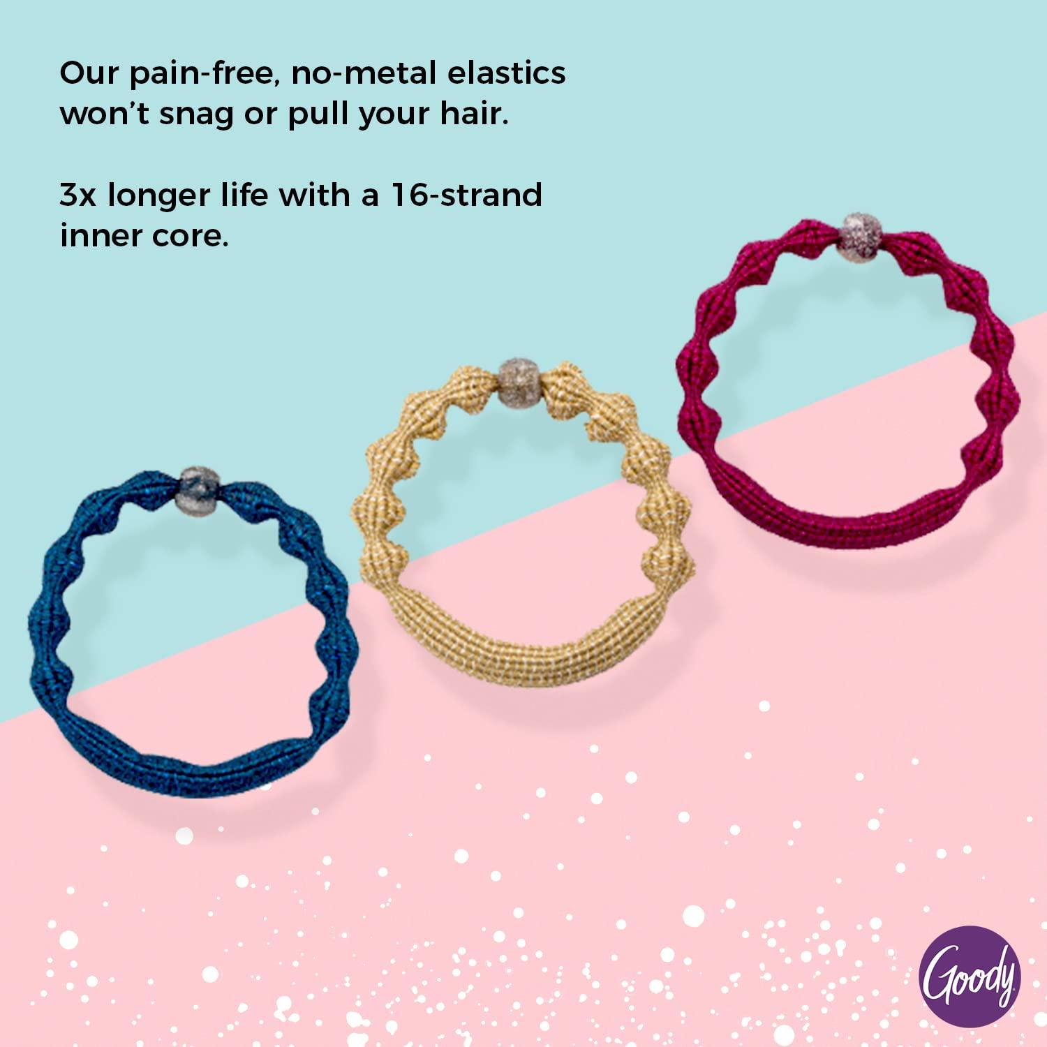 GOODY Icy Holiday Forever Elastics Assorted Hair Accessories - 3 Count ...
