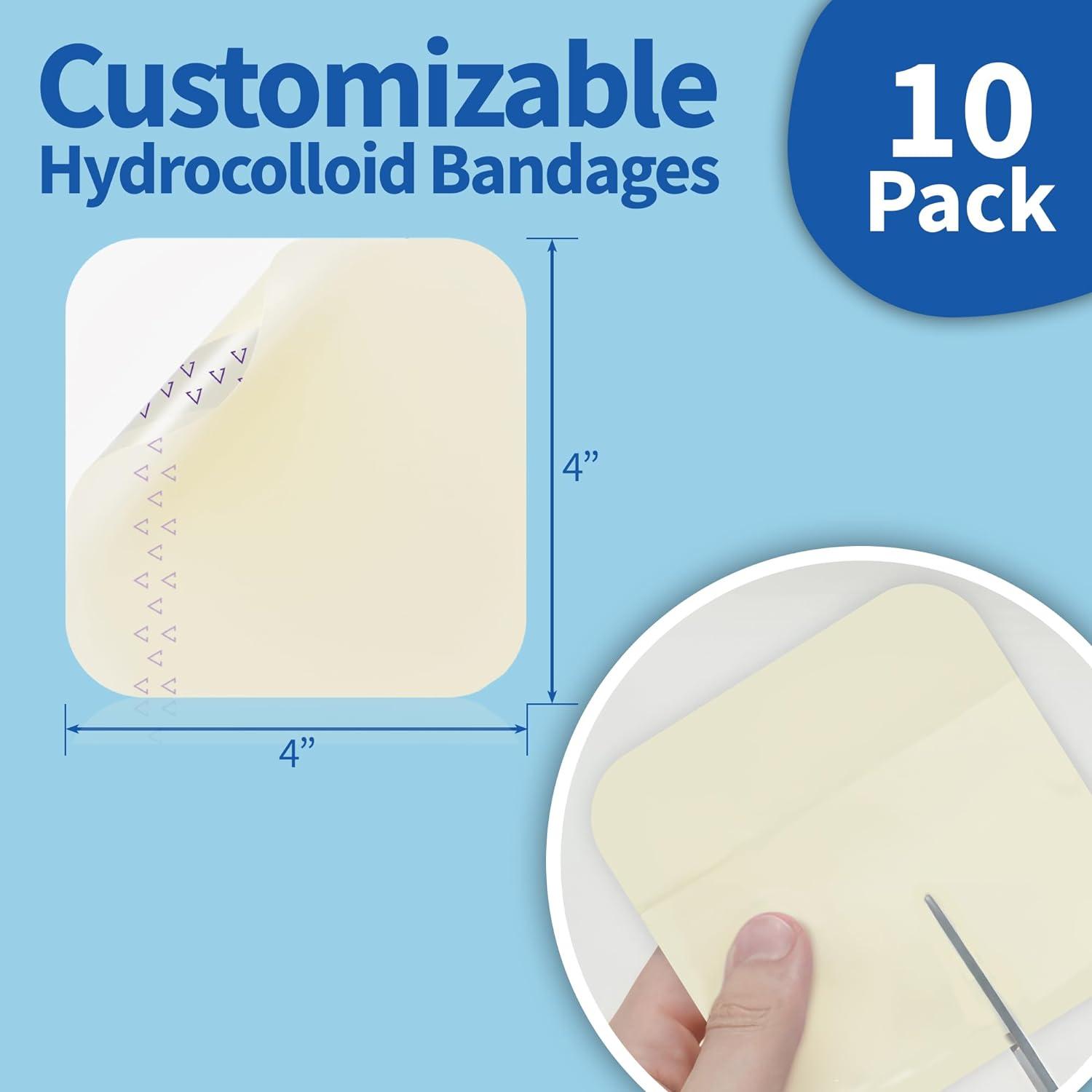 Hydrocolloid Dressing 10cm x 10cm - Extra Thin Waterproof Wound Care ...