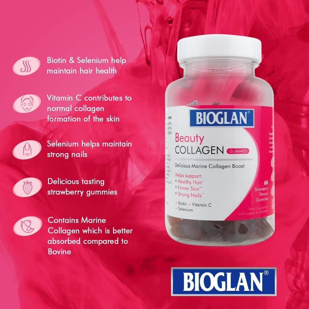 Bioglan Collagen Gummies 1000mg with Marine Collagen, Biotin, Selenium ...