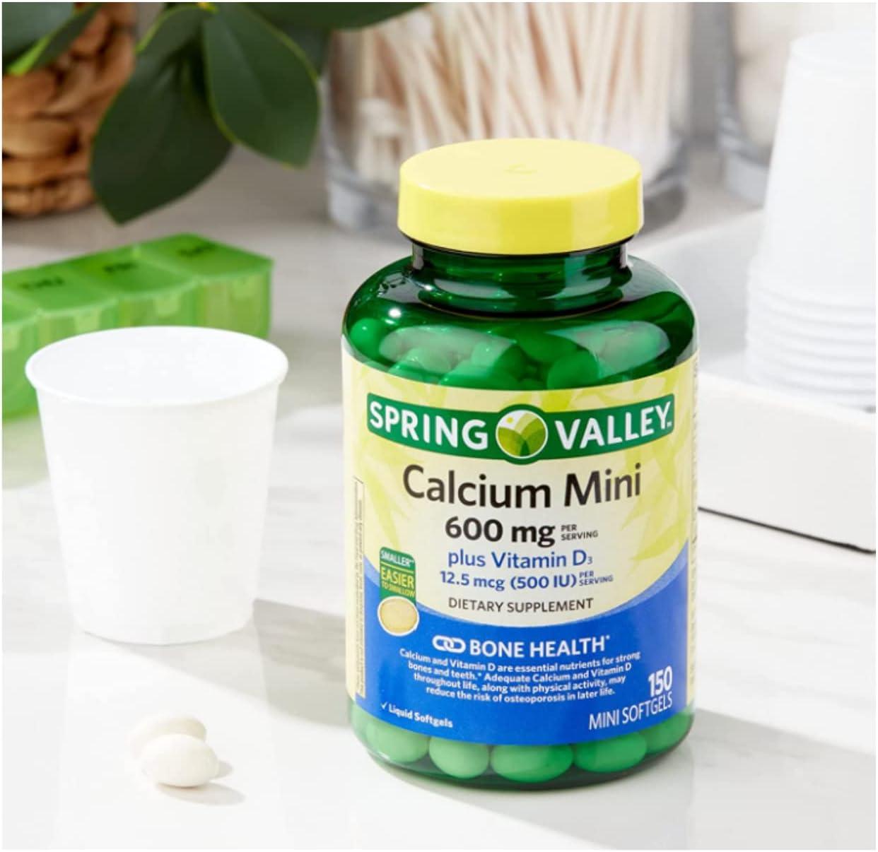 Spring Valley Calcium Plus Vitamin D3 150 Mini Softgels with STS ...
