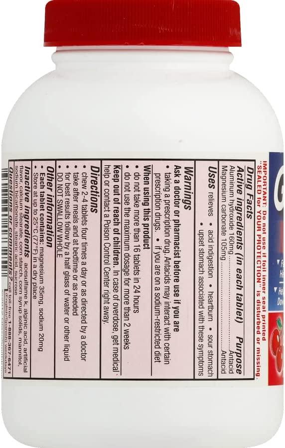 Gaviscon Extra Strength Cherry Chewable Tablets - 100 Count for Fast ...