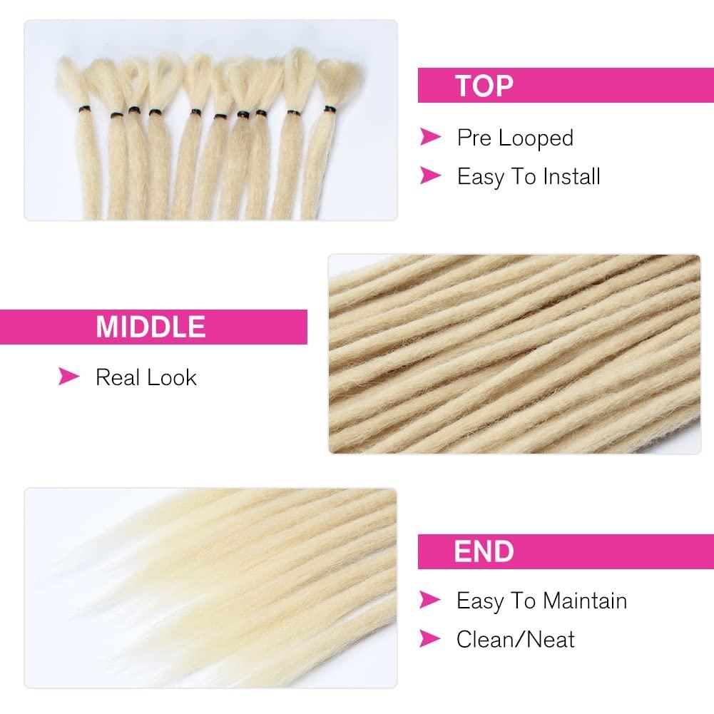 SE Dreadlocks Extensions 613 Crochet Dreads 22 Inch 20 Strands Blonde ...