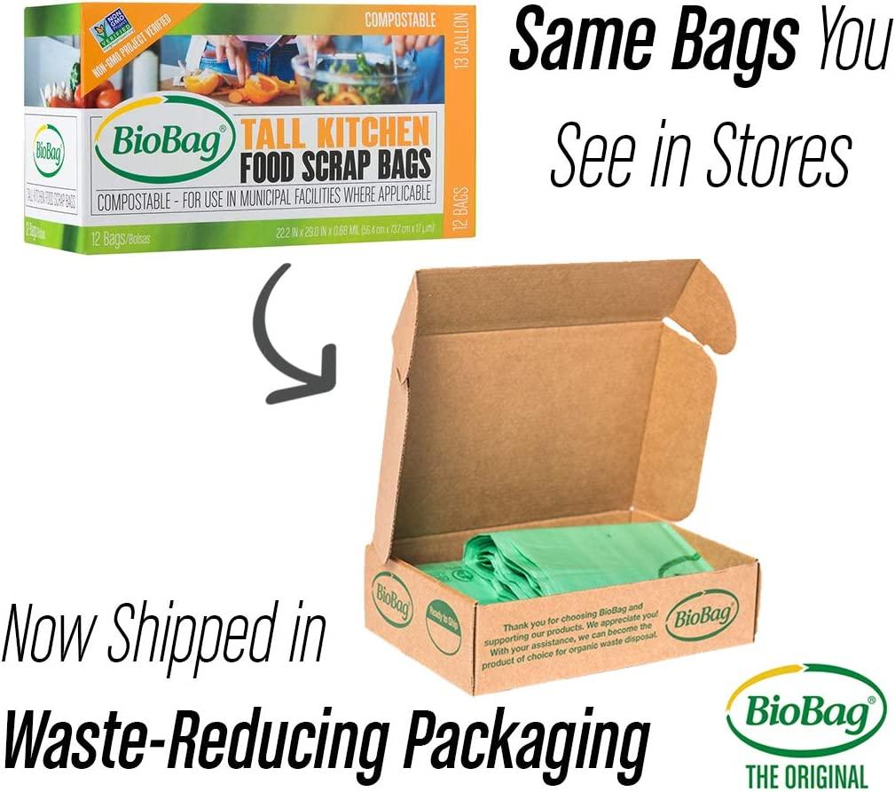 BioBag USA 13 Gallon Compostable Bags 48 Count - Certified 100% ...