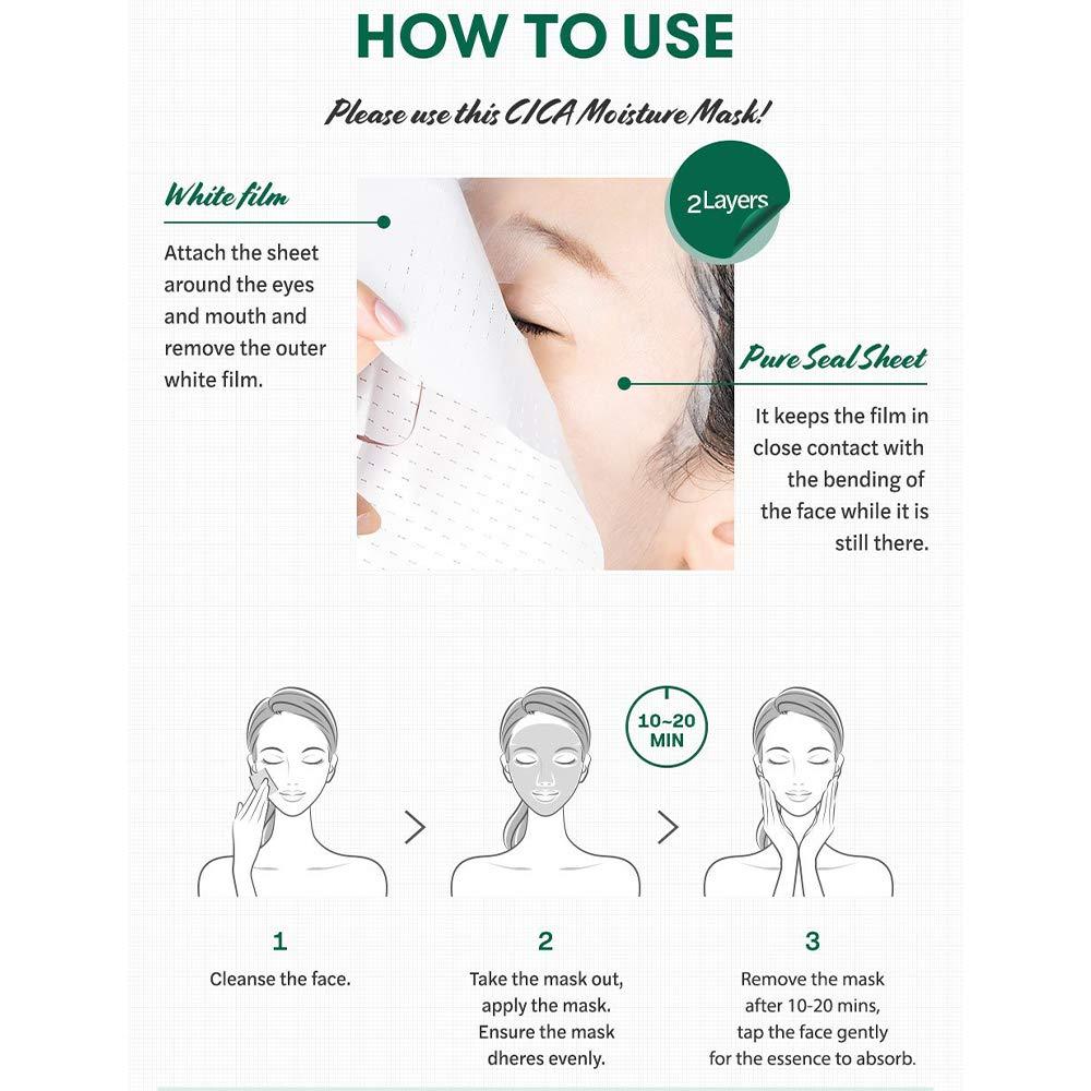 VT COSMETICS CICA MOISTURE Mask (6Pcs) | Hyalon Sheet Mask for Moisturizing & Acne Care with ...