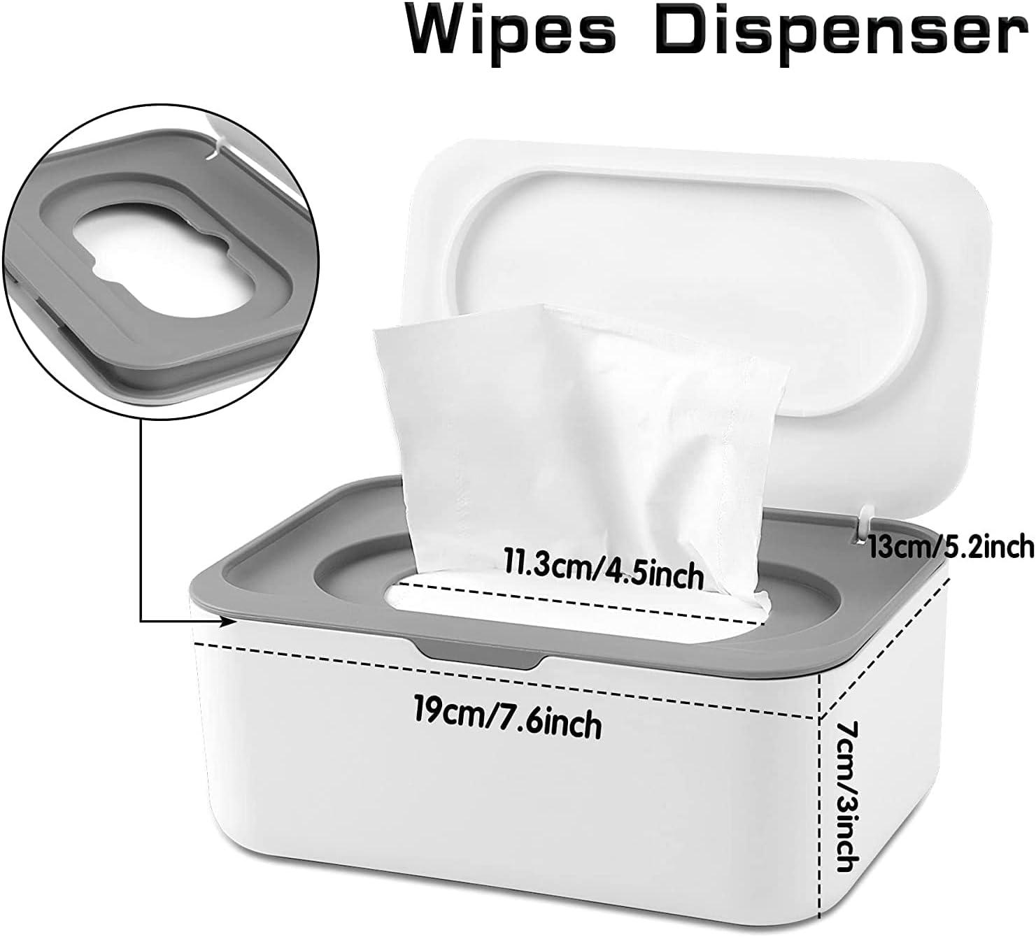 Wet Wipes Storage Box with Lid for Home, Office & On-The-Go - Grey ...