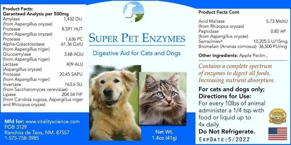 Vitality Science Super Pet Enzymes for Cats | All Natural & High Potent ...