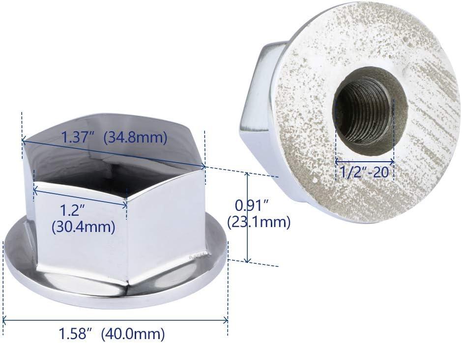 316 Stainless Steel 1/2"-20 Steering Wheel Center/Hub Nut for Teleflex ...